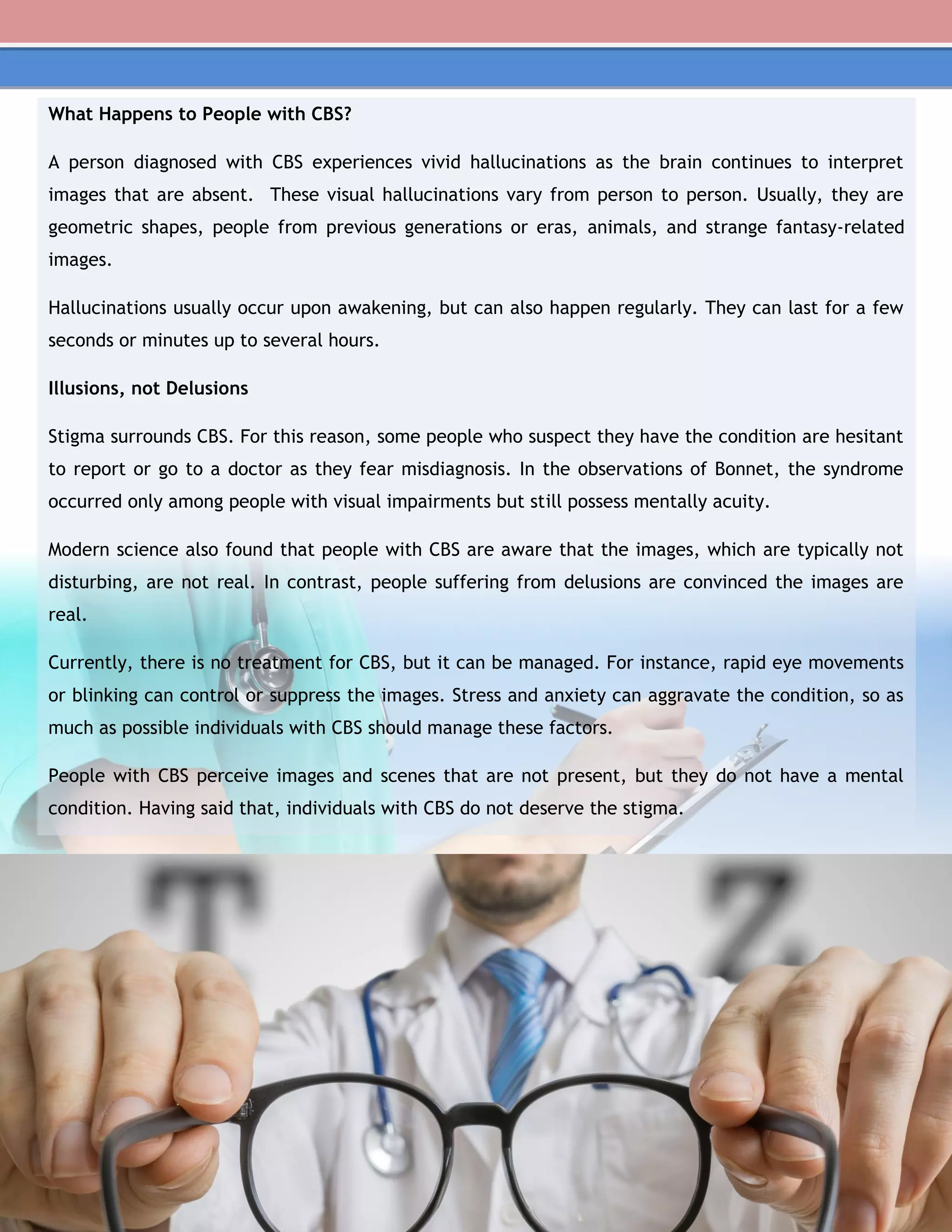 Charles Bonnet Syndrome: Images for the Blind | PDF
