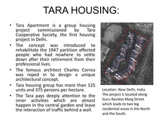 Charles correa - housing projects | PPTX
