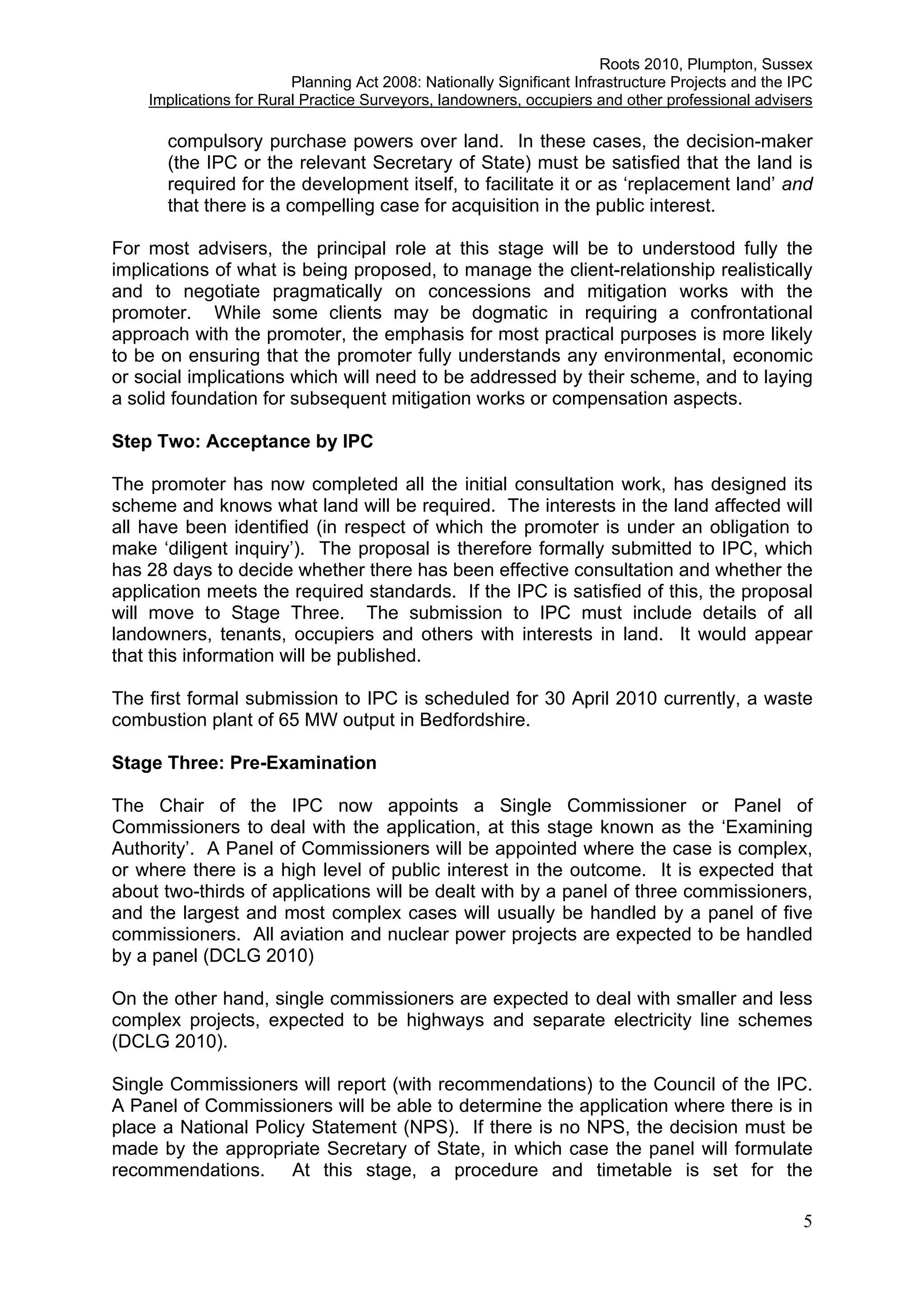 Nationally Significant Infrastructure Projects and IPC | PDF