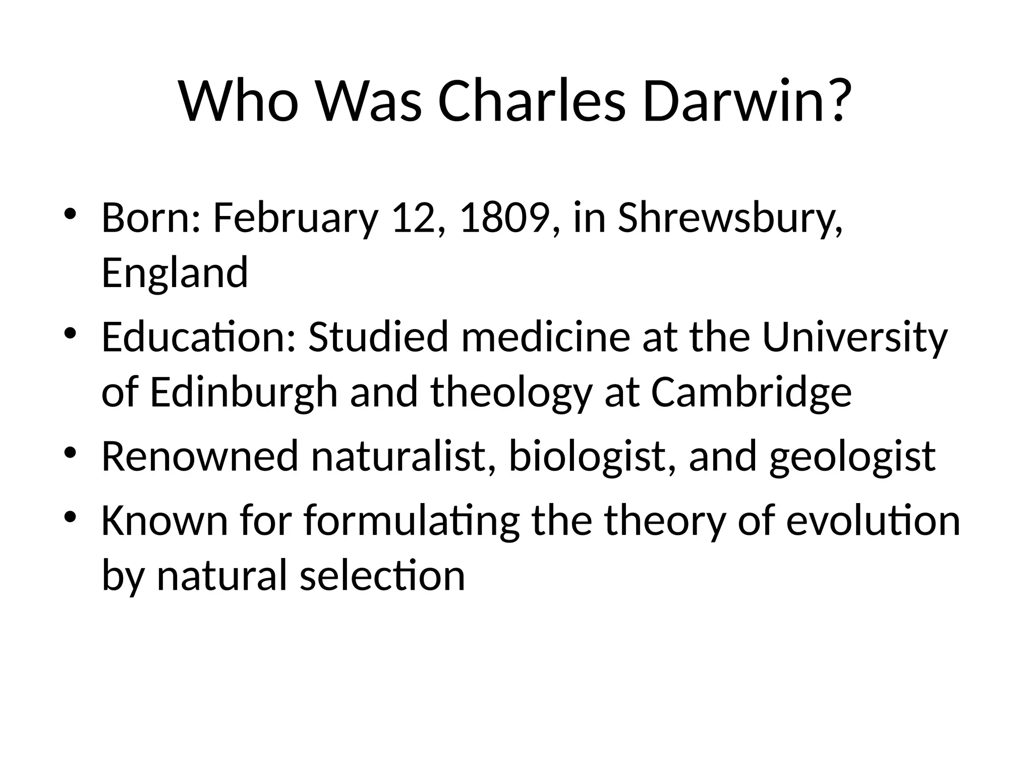 Charles Darwin Presentation Evolution Pptx