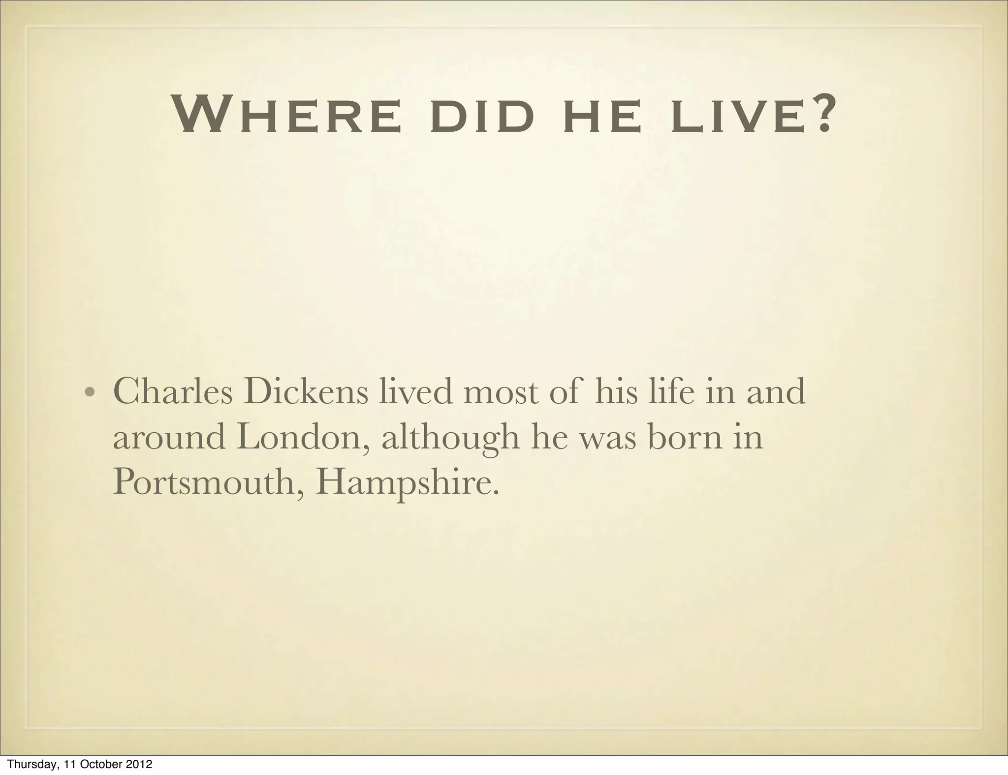 Charles dickens life Overview | PPT