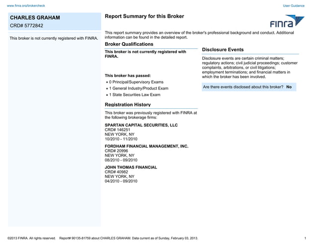 Charles grahamfinrabrokercheckreport | PPT