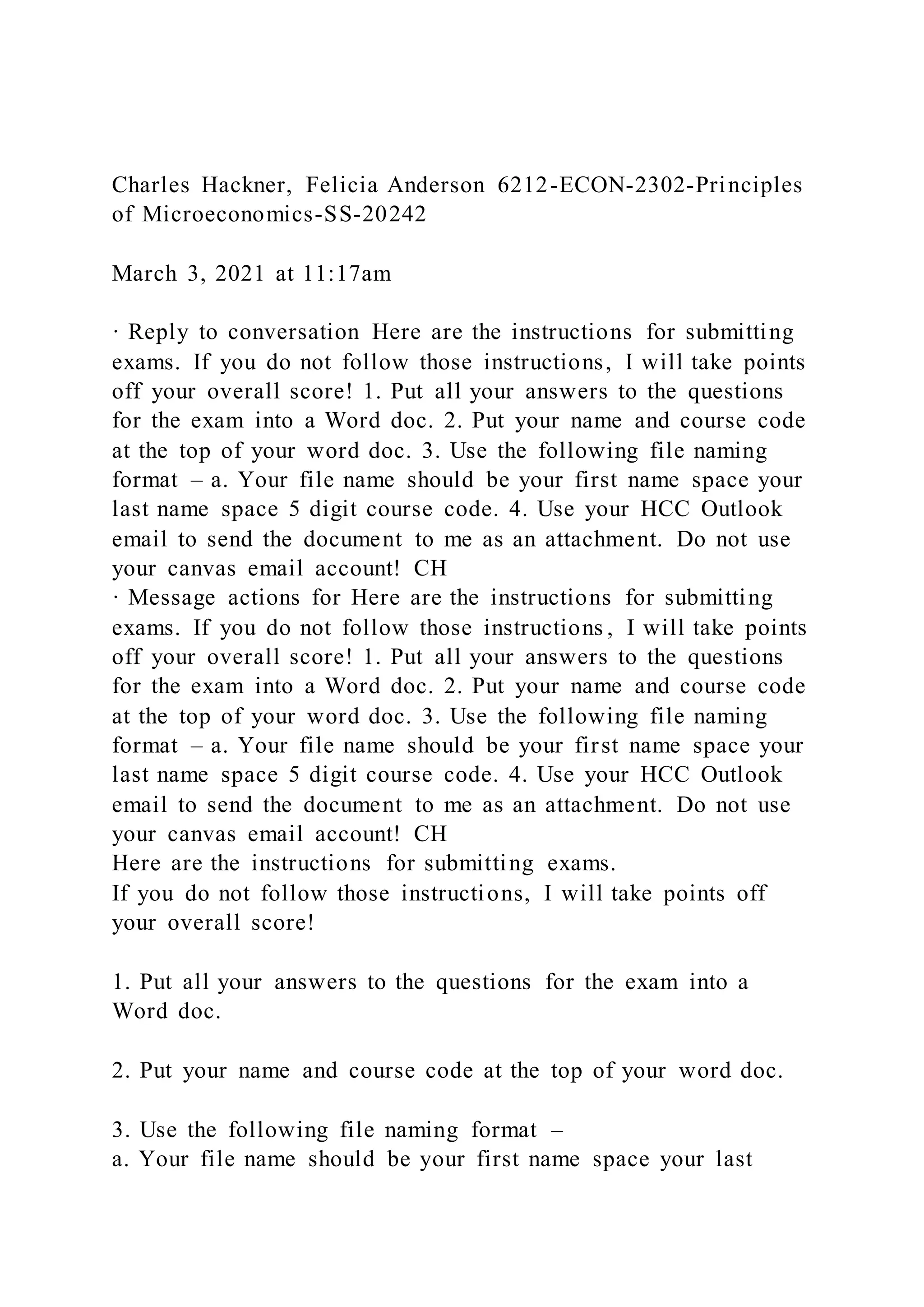 Charles Hackner, Felicia Anderson 6212-ECON-2302-Principles of Mic | DOCX