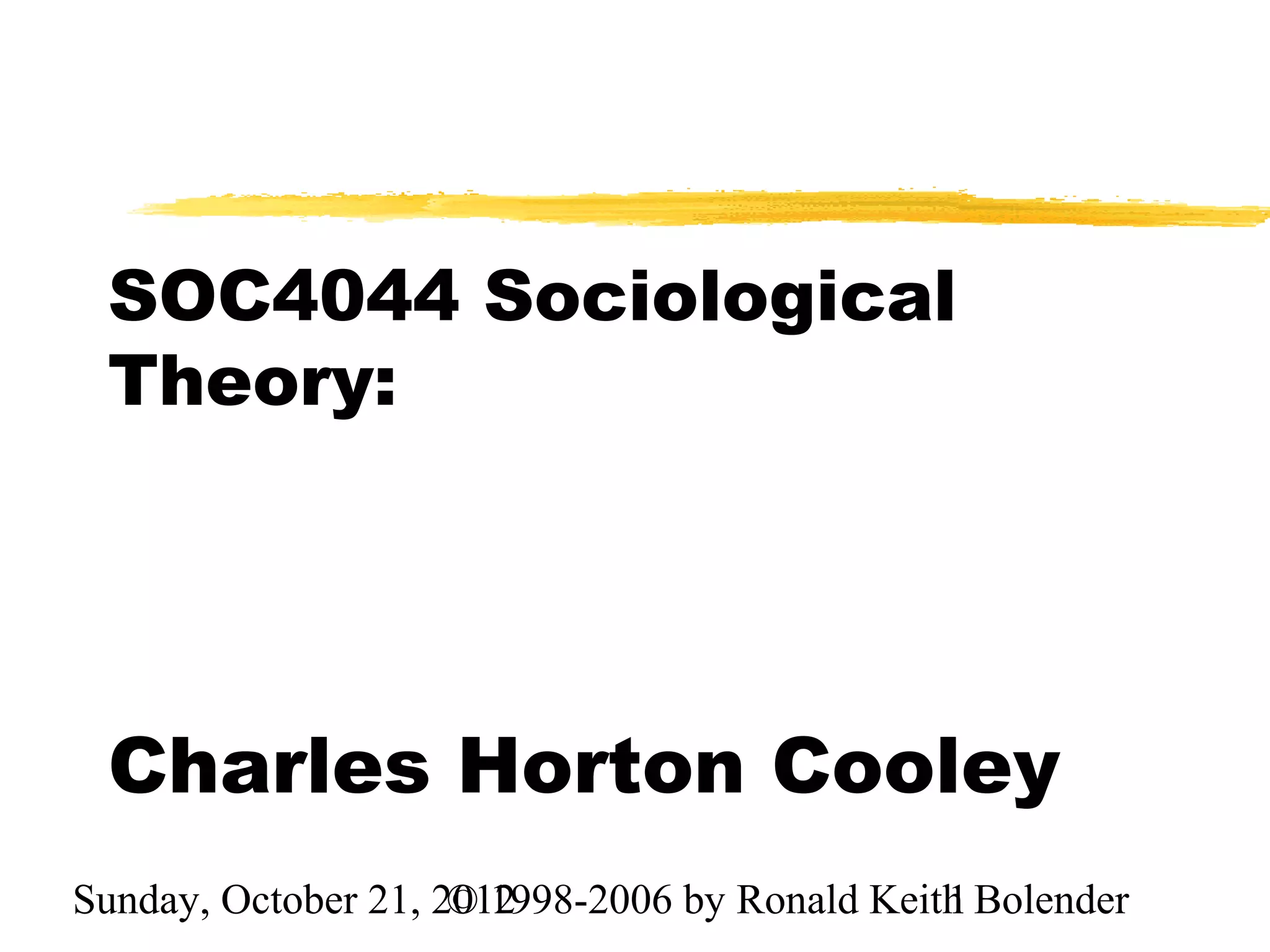 Charles horton cooley | PPT