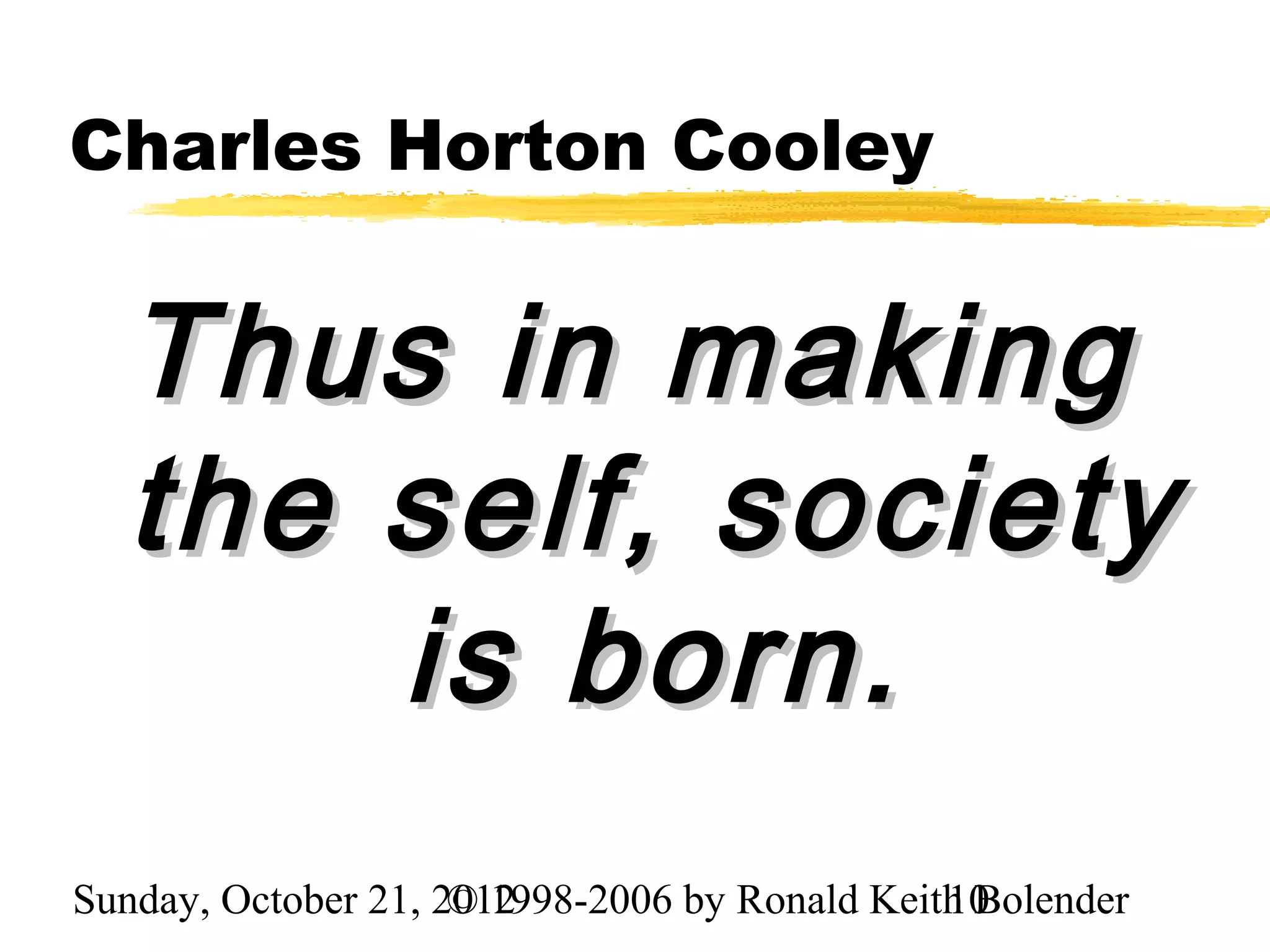 Charles horton cooley | PPT