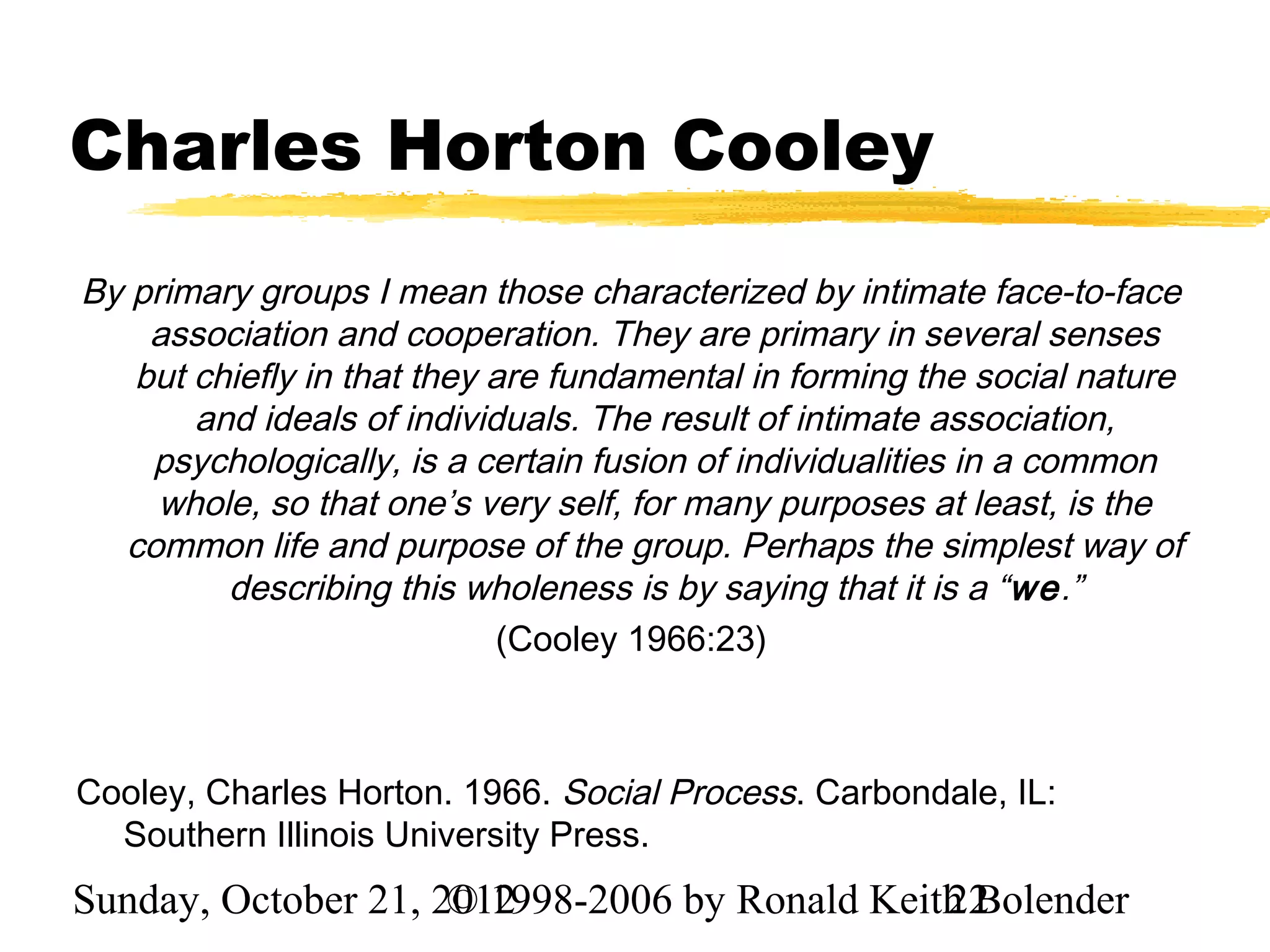 Charles horton cooley | PPT