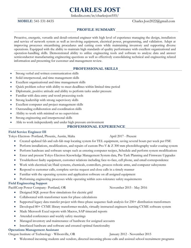 Charles jost resume | PDF