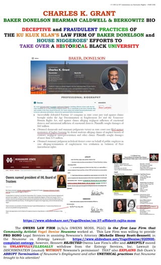 CHARLES K. GRANT, Baker Donelson & KU KLUX KLAN Efforts To Take Over ...