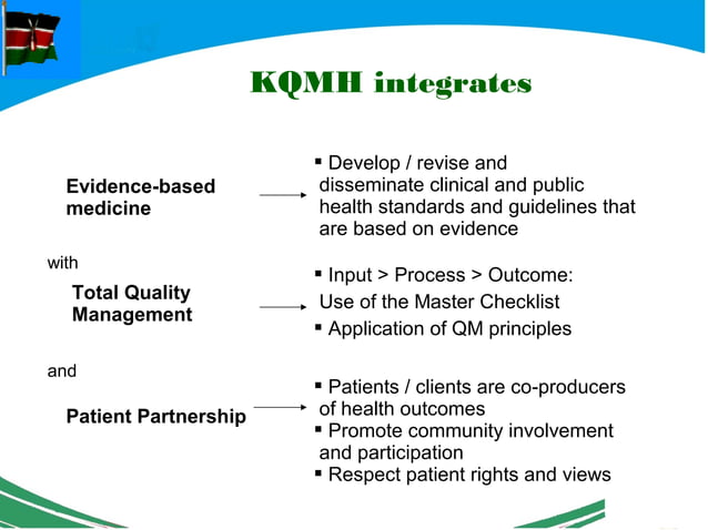 An an overview of the Kenya Quality Model for Health | PPT