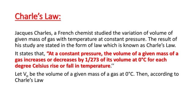 Charle's law | PPTX | Chemistry | Science