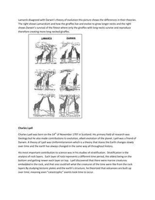 Charles lyell and jean baptiste lamarck | DOCX