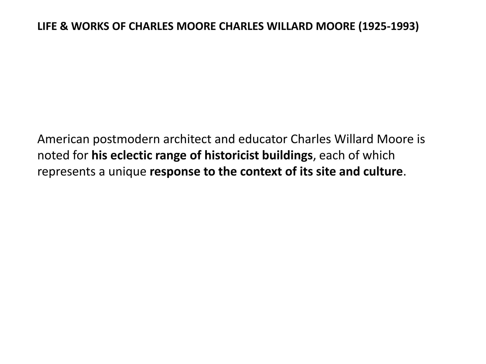Charles moore | PDF