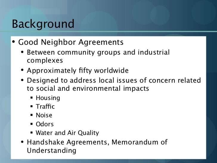 The Stillwater Good Neighbor Agreement
