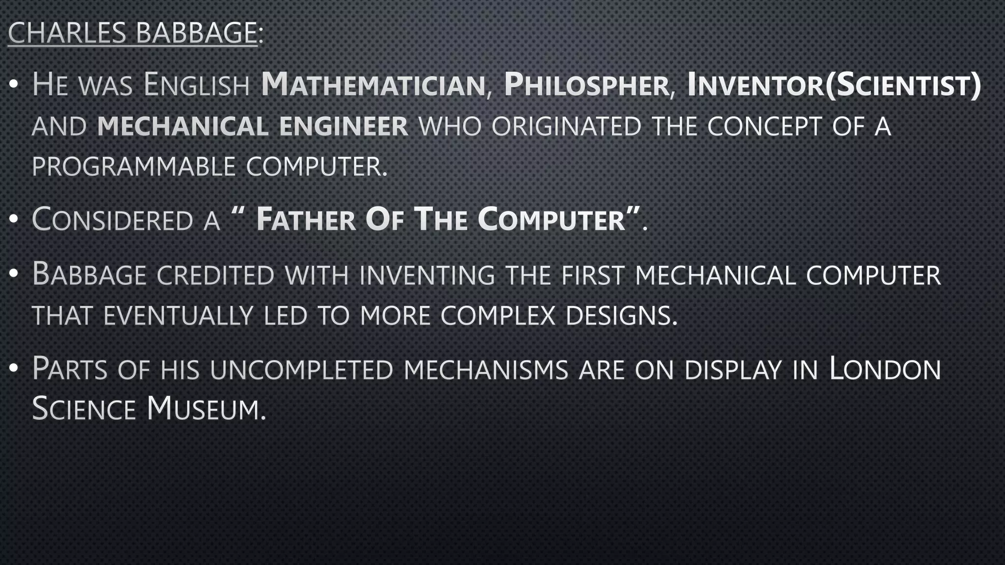 Charles Babbage- Presentation By Shahab | PPT