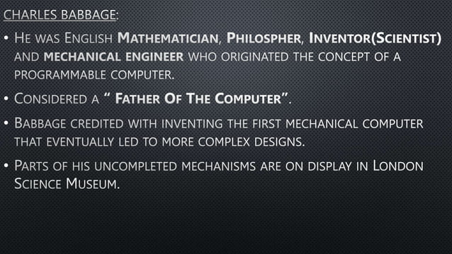 Charles Babbage- Presentation By Shahab | PPTX