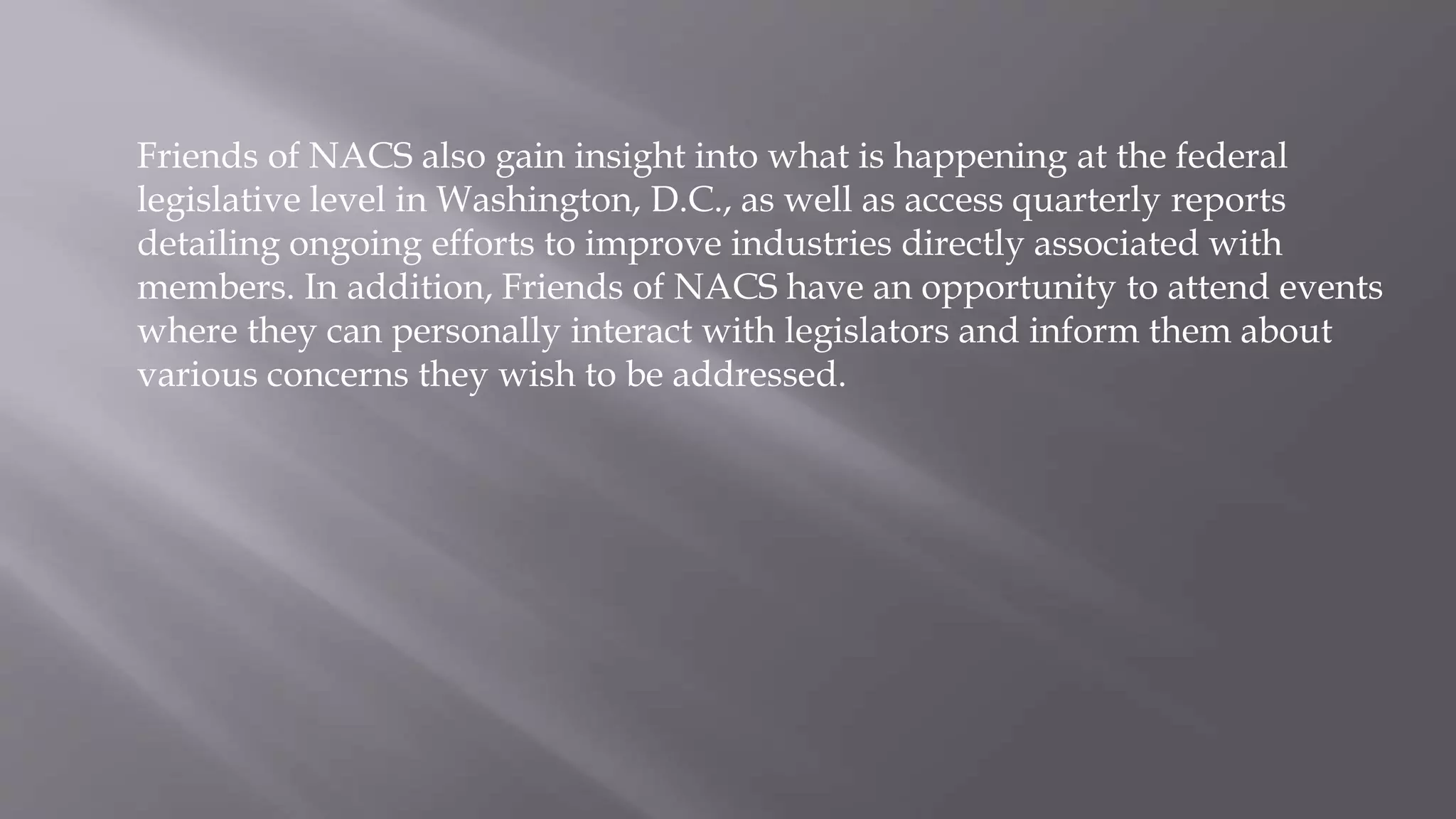 Friends of NACS Membership | PPT