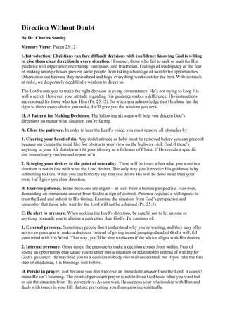 Charles stanley article | ODT