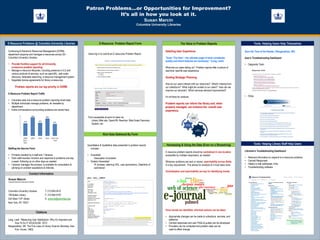 Patron Problems...or Opportunities for Improvement? It’s all in how you ...