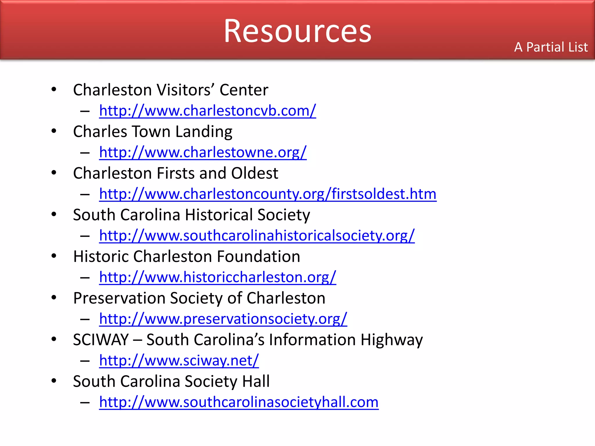 Charleston SC History | PPTX