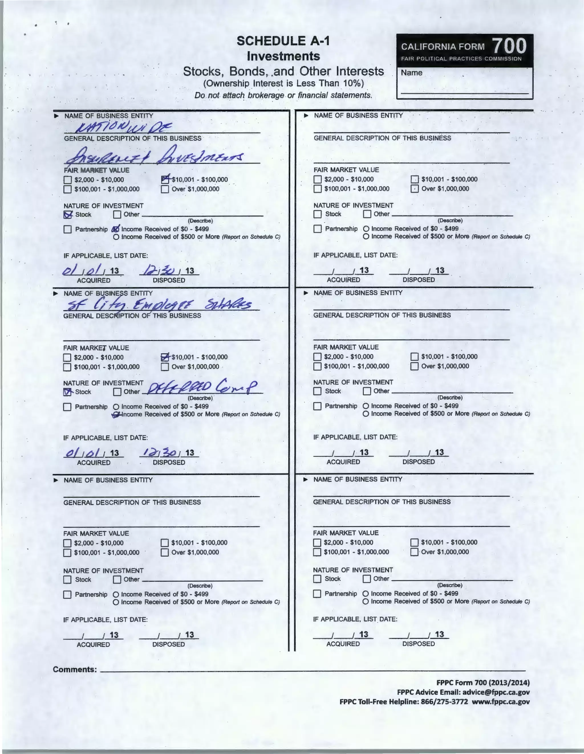 Charles Williams FPPC Form 700 | PDF