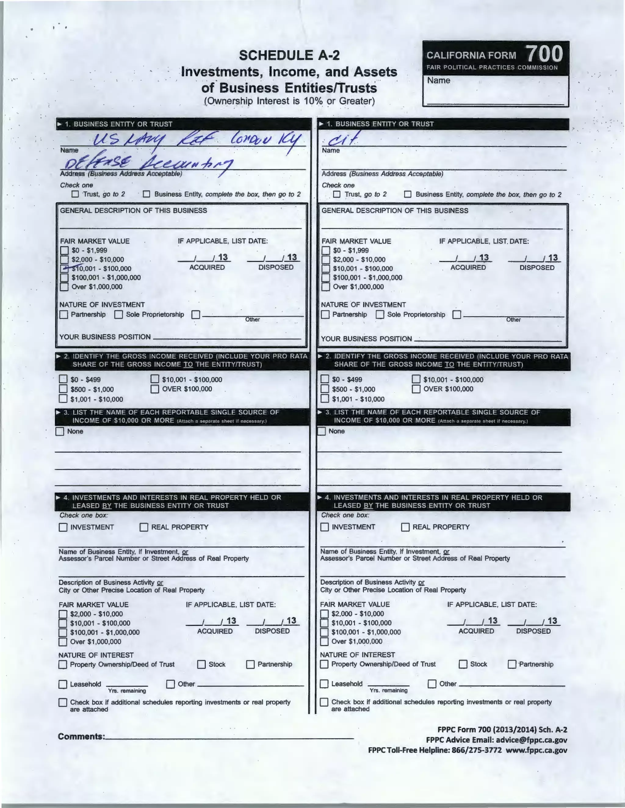 Charles Williams FPPC Form 700 | PDF
