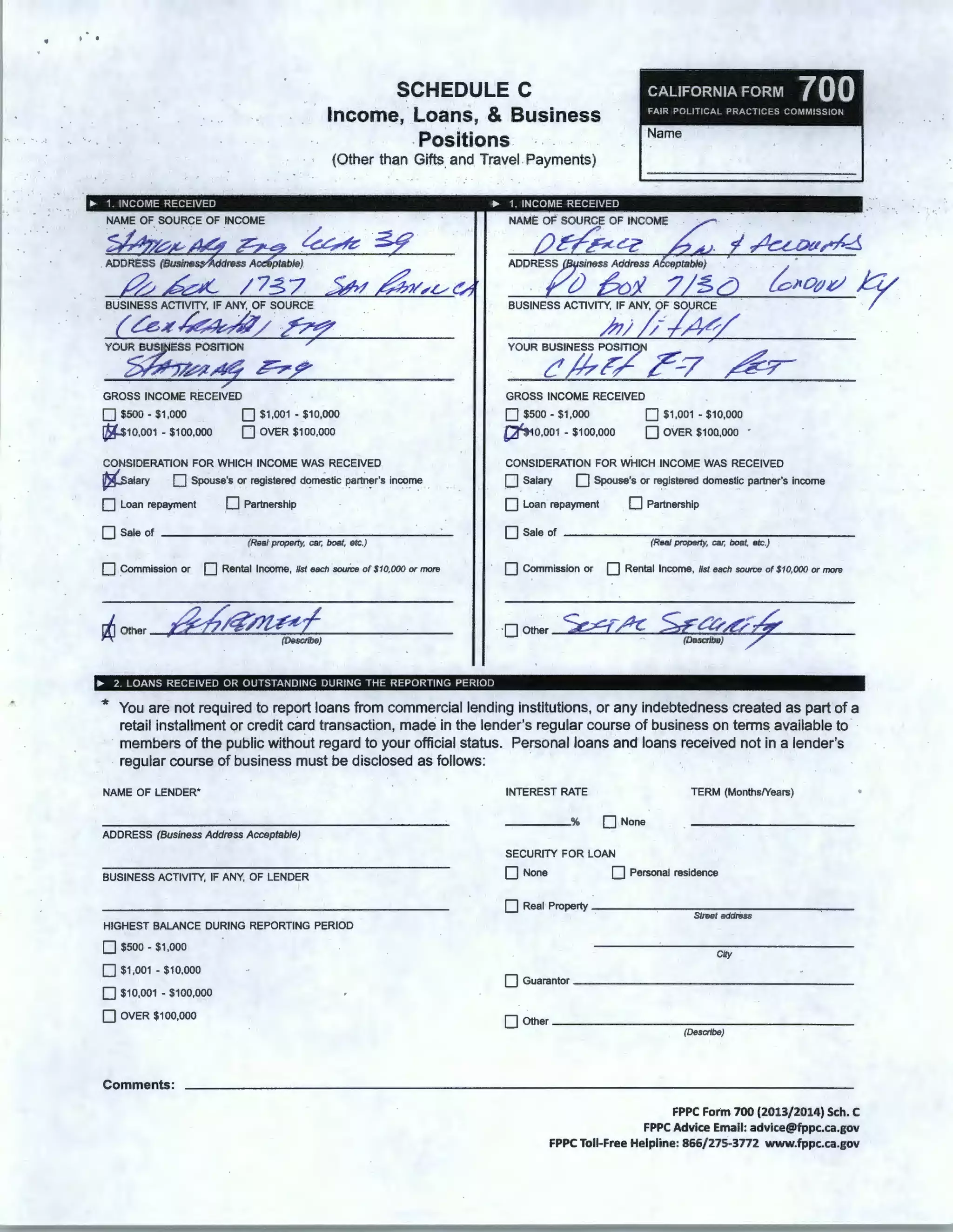 Charles Williams FPPC Form 700 | PDF