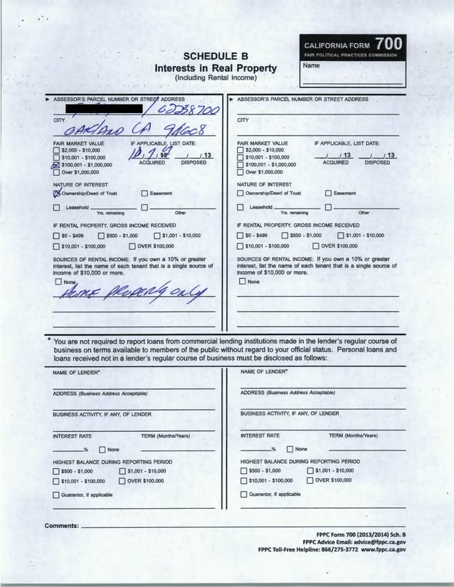 Charles Williams FPPC Form 700 | PDF