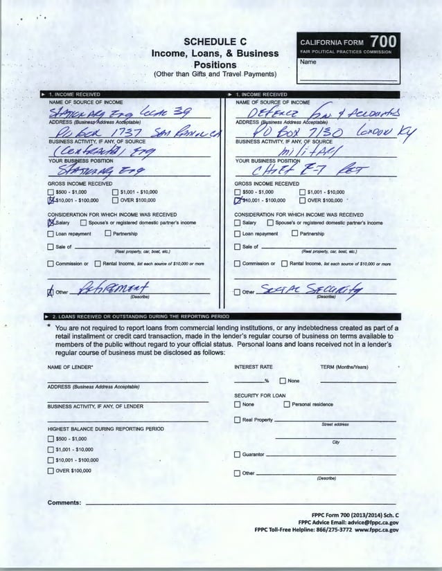 Charles Williams FPPC Form 700 | PDF