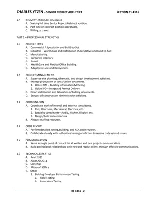 Charles Ytzen Resume Specification | PDF
