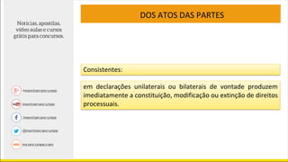 Atos de Ofício - Dos atos das partes | PDF