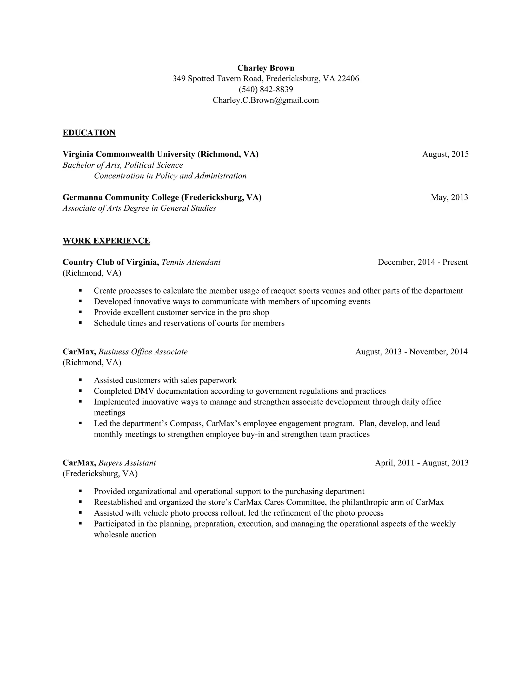 Charley Brown- Resume | PDF