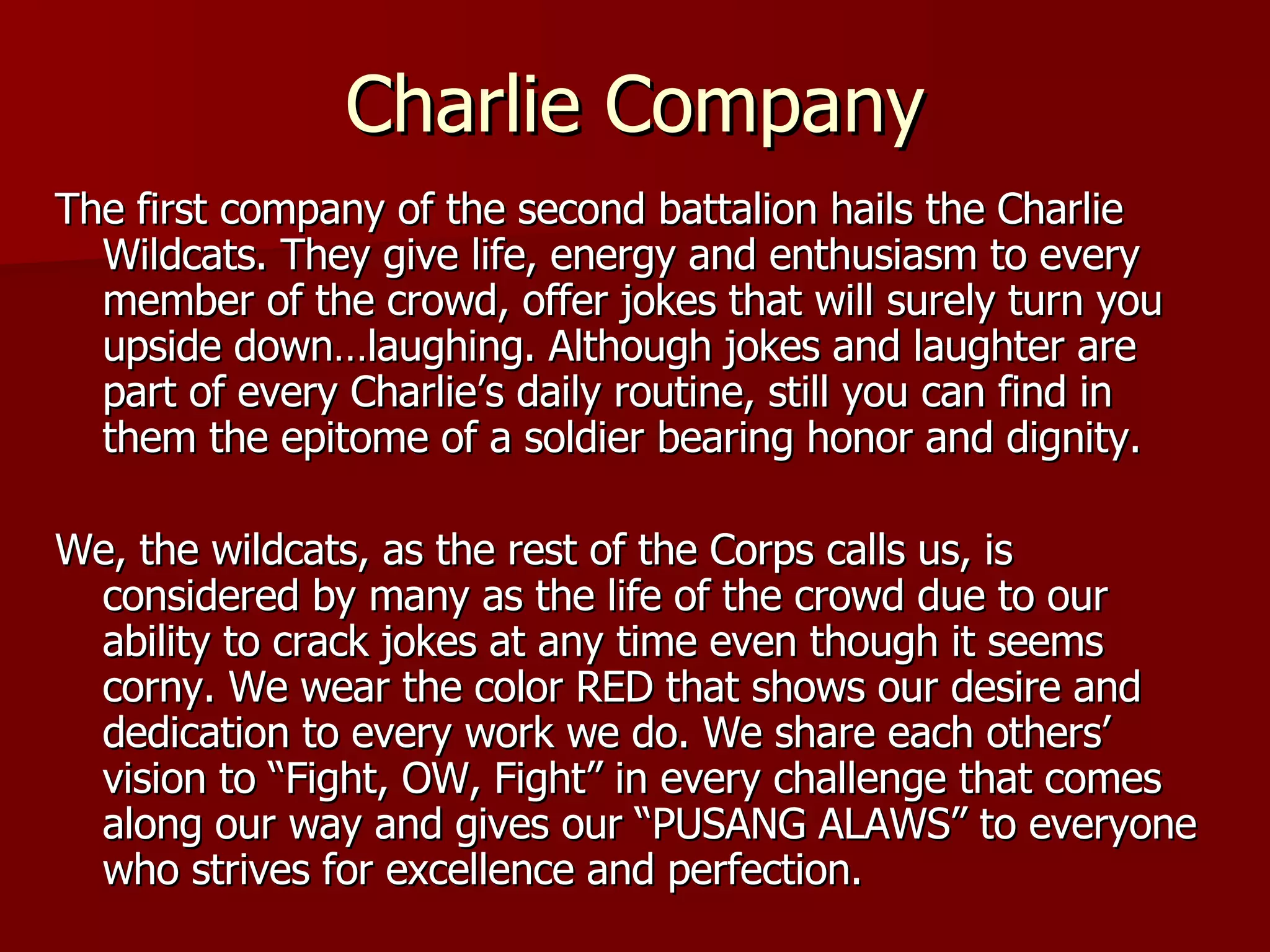 Charlie Company '84 | PPT
