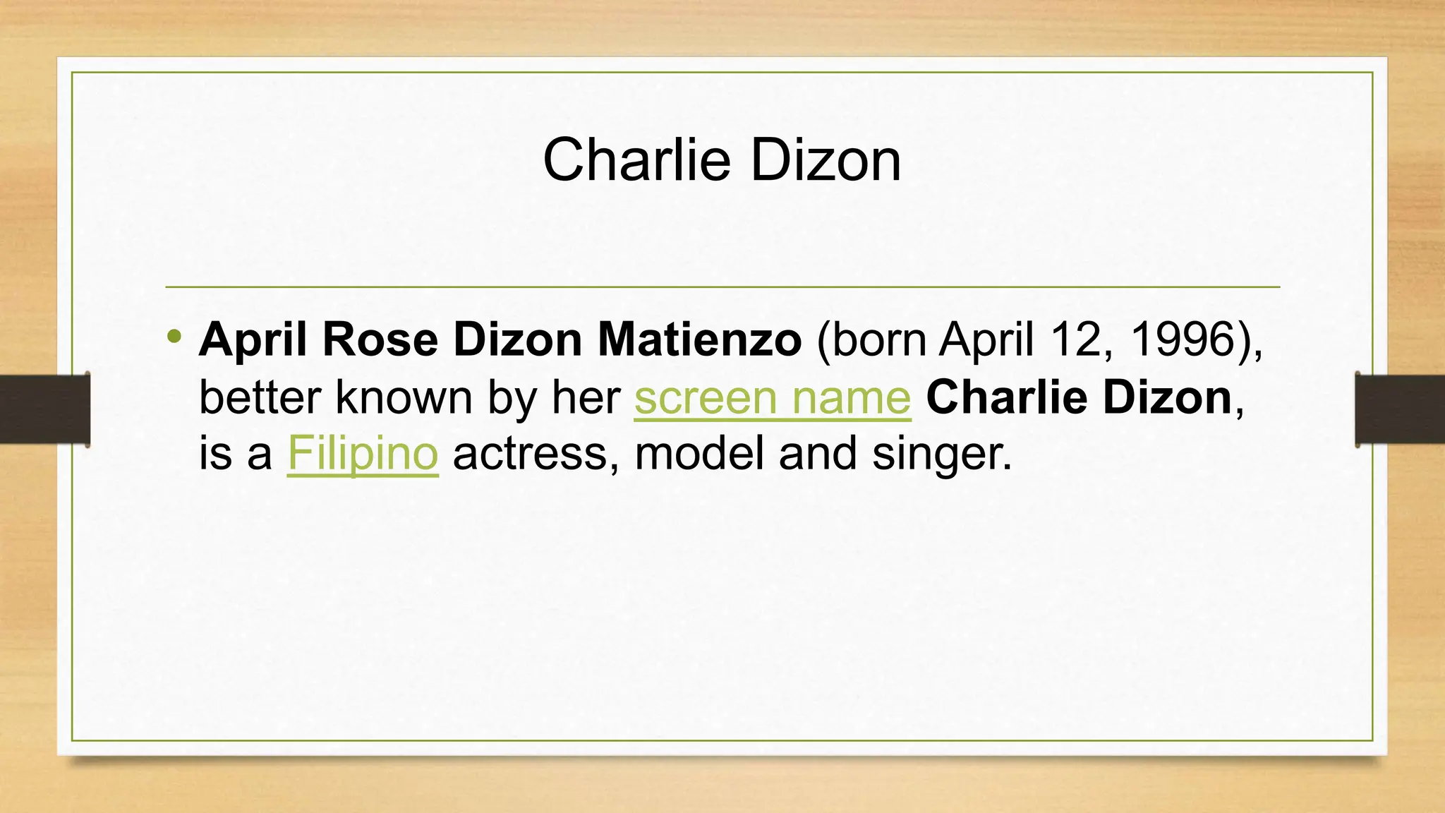Charlie Dizon Biography, Early Life, Career, Filmography.pptx