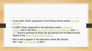 Charlie Dizon Biography, Early Life, Career, Filmography.pptx