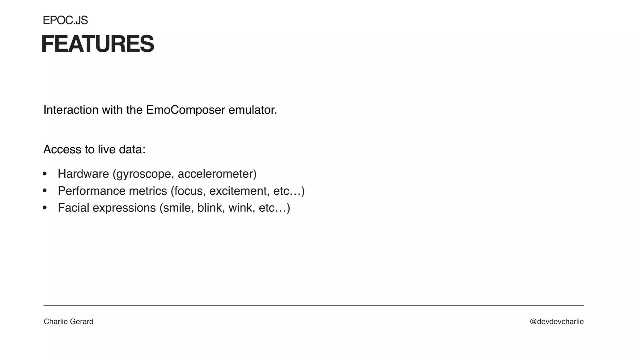 Charlie Gerard- Mind Control in Javascript (Evolution) | PPT