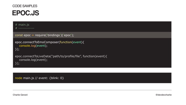 Charlie Gerard- Mind Control in Javascript (Evolution) | PPT