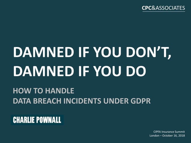 How to handle data breach incidents under GDPR | PPTX | Internet Safety ...