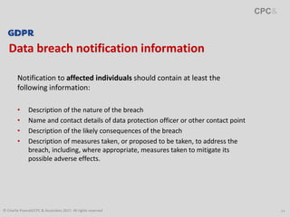 GDPR: Data Breach Notification and Communications | PPTX