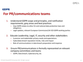 GDPR: Data Breach Notification and Communications | PPTX