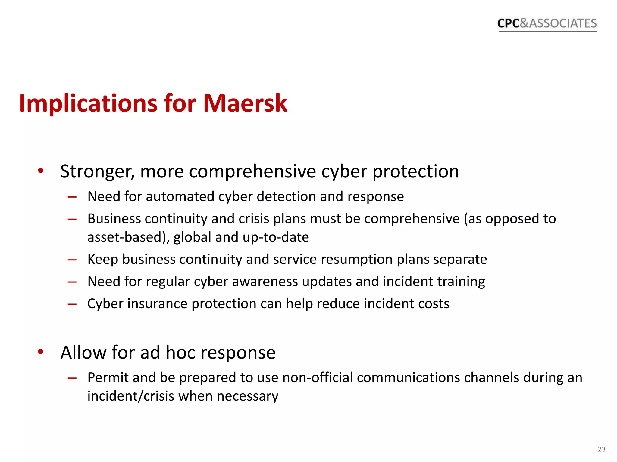 Maersk Notpetya Crisis Response Case Study | PDF