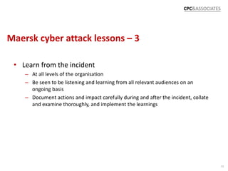 Maersk Notpetya Crisis Response Case Study | PDF