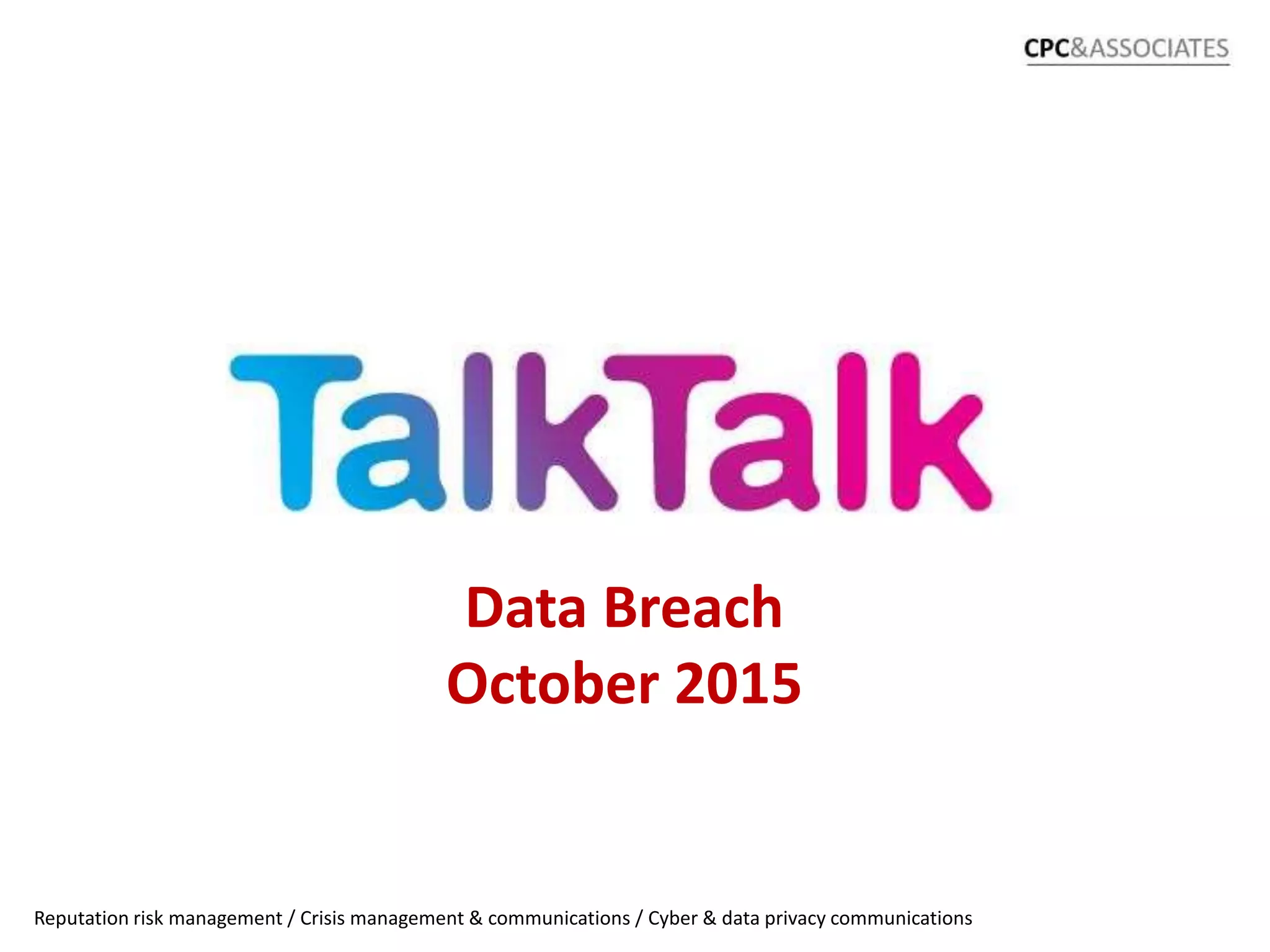 TalkTalk Data Breach Case Study | PPTX