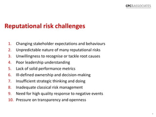 Risky Business: The Whys and Hows of Effective Reputational Risk ...