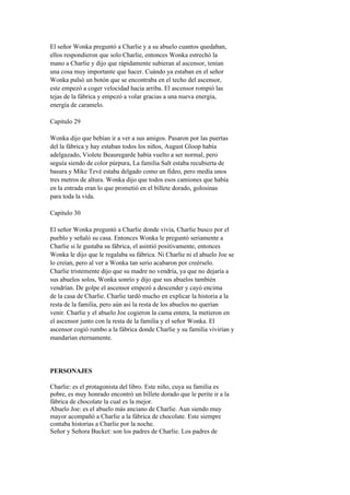 Charlie y la fàbrica de chocolates. resumen | DOC