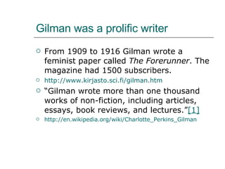 Charlotte Perkins Gilman | PPT