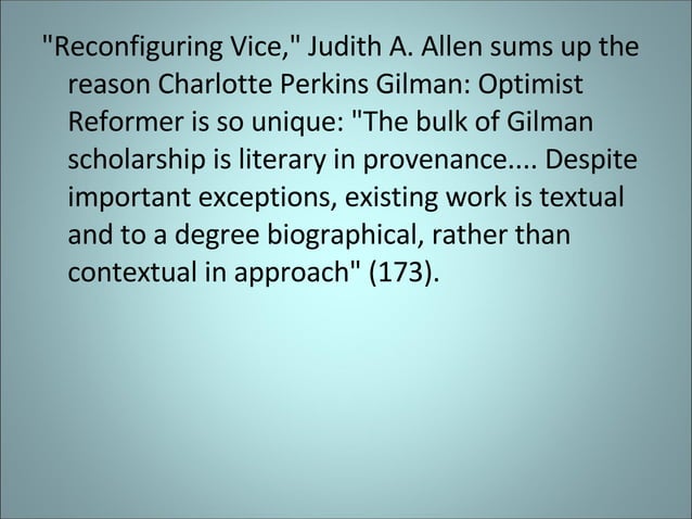 Charlotte Anna Perkins Gilman View As A Feminist | PPT