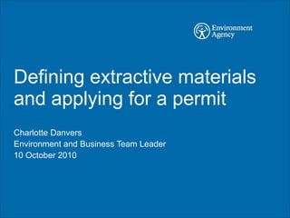 Complying with mining waste directive - Charlotte Danvers | PPT