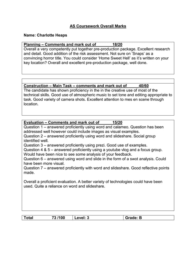 coursework marking | PDF