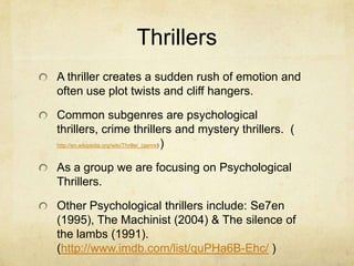 Conventions of a Thriller | PPT