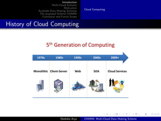 CHARM(A Cost-E fficient Multi-Cloud Data Hosting Scheme with High Availability)